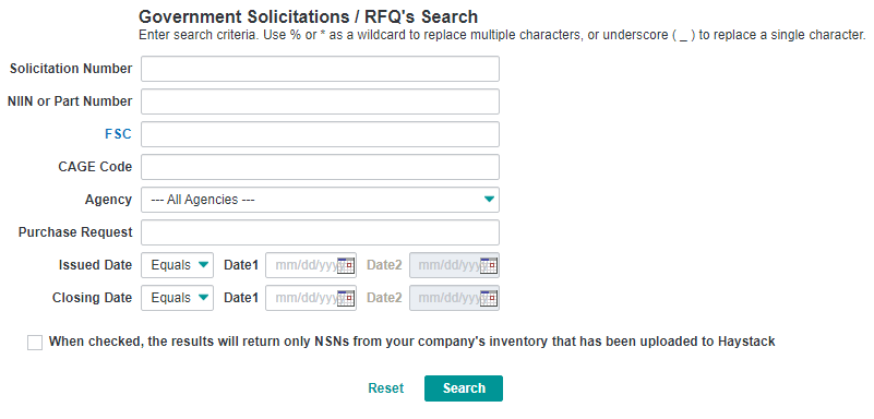 Government Solicitations